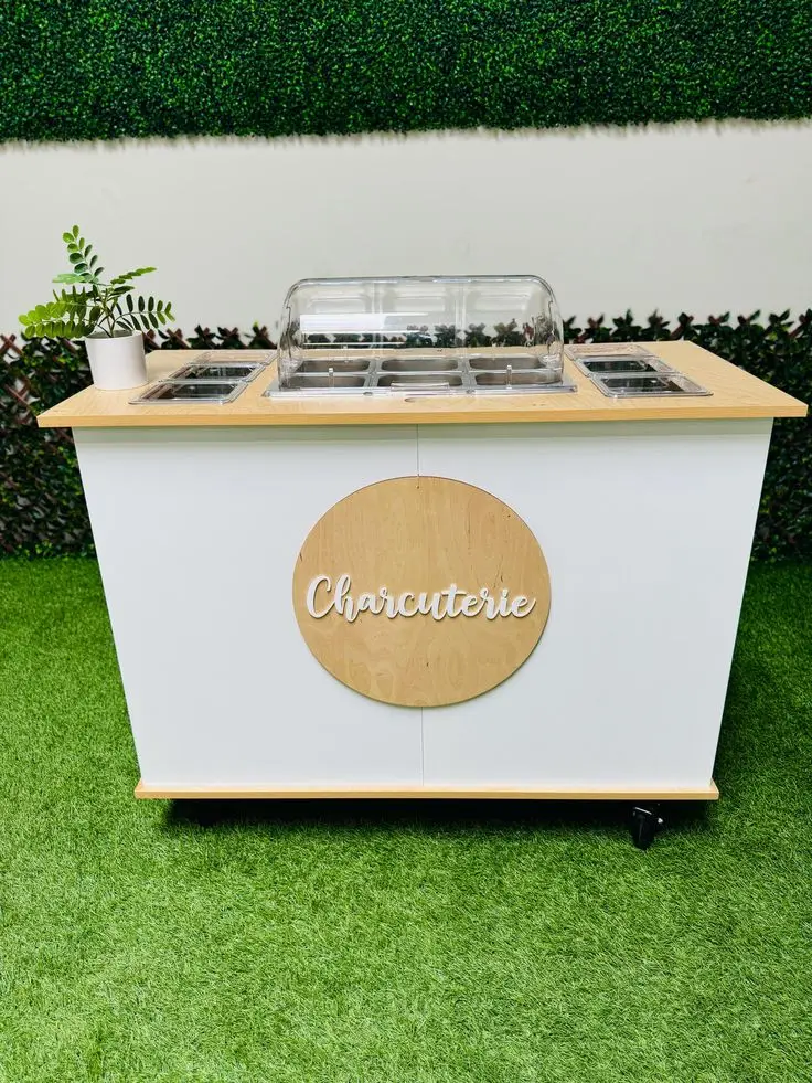 Customizable Commercial Mobile Snack Bar Cart - Portable & Foldable