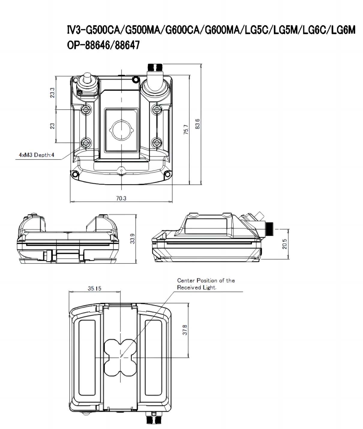 Keyence Iv3-g500ca Compact Model Sensor Head Color Af Type Vision ...