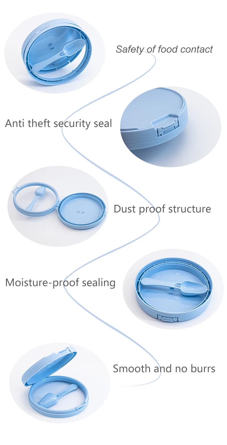 New Style Factory Supply Plastic Powder Tin Lid Custom Color Flip Top ...