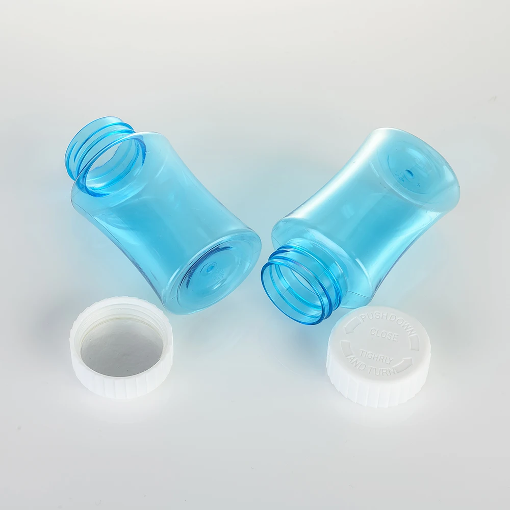 High Quality 150cc PET Transparent Blue Plastic Pill Capsule Vitamin ...