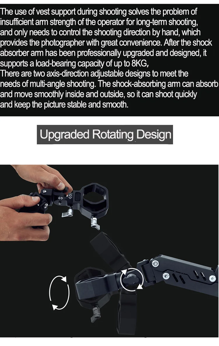 Max Payload 8kg Handsfree Camera Stabilizer - Steadicam Vest