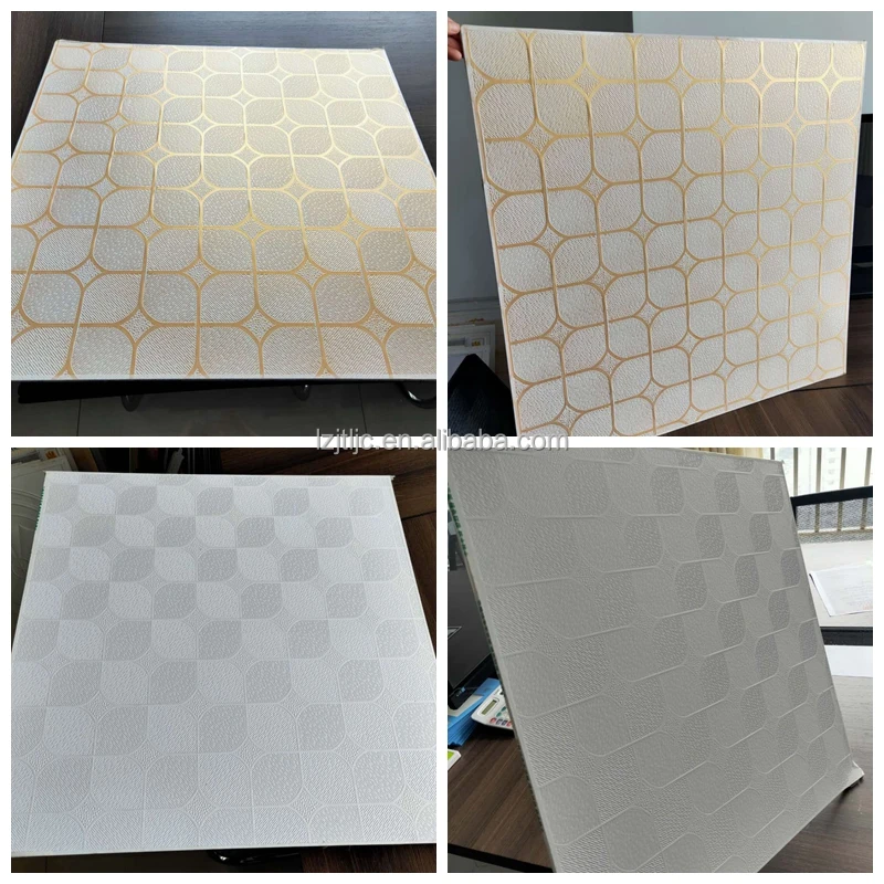 Pvc Laminated Gypsum Tile 975 Pvc Gypsum Ceiling Tiles Integrated ...