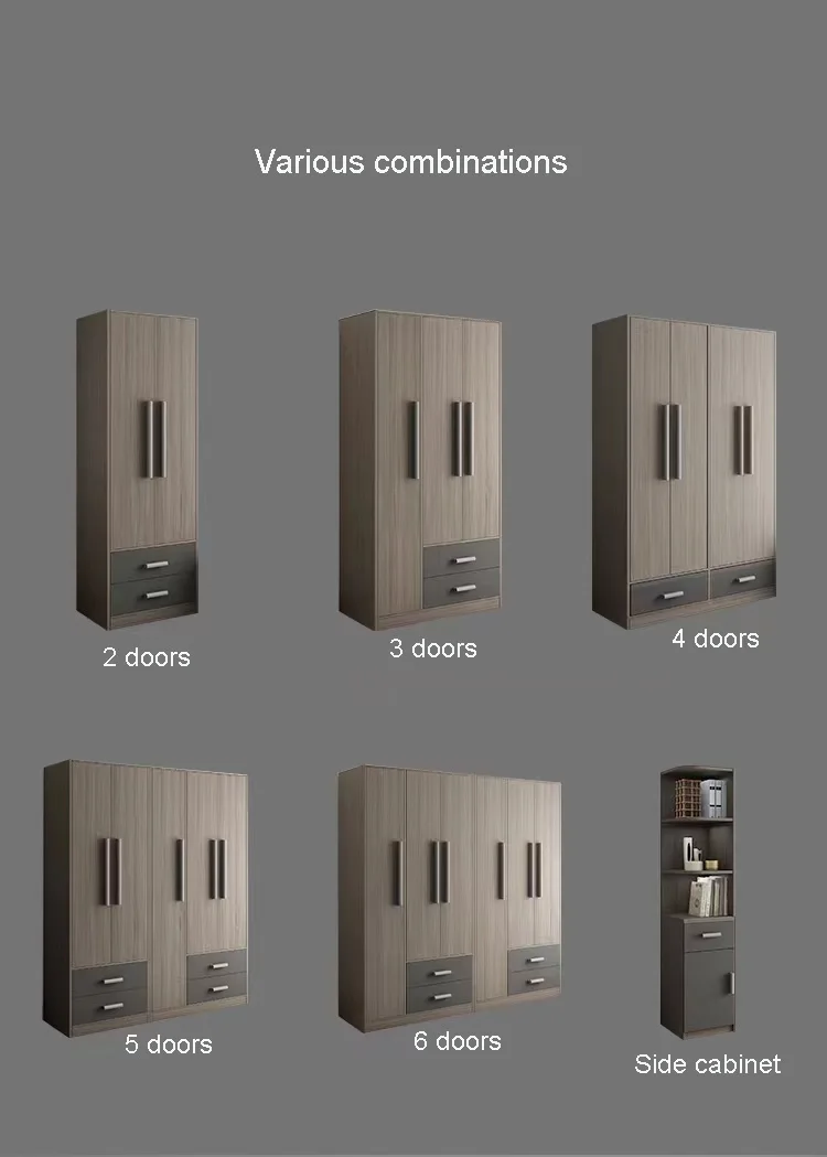 3 Door Wooden Room Custom Closet MDF Designs Furniture