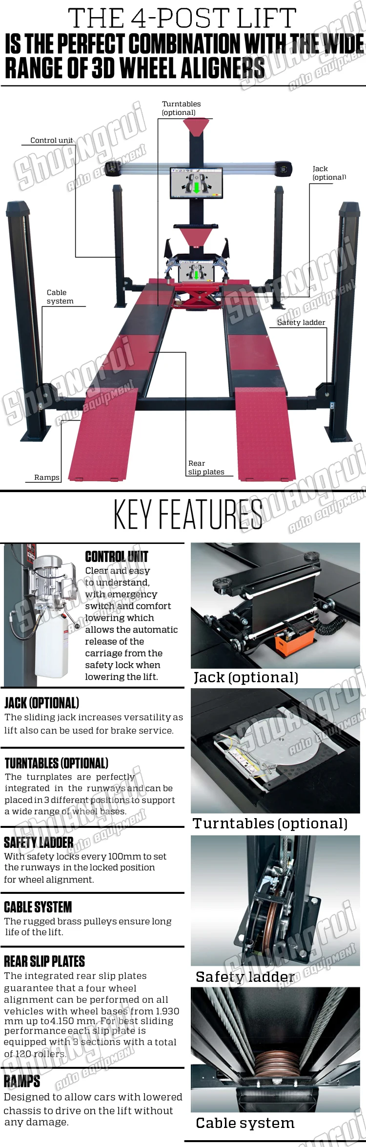 4 Post Car Lift Auto Lift 4 Post Truck Lifting Machine For Workshop ...