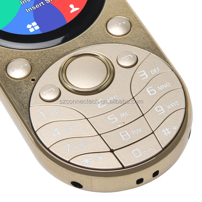 UNIWA 1.39inch Round GSM Dual SIM Unique Design Keypad Pocket Mobile ...
