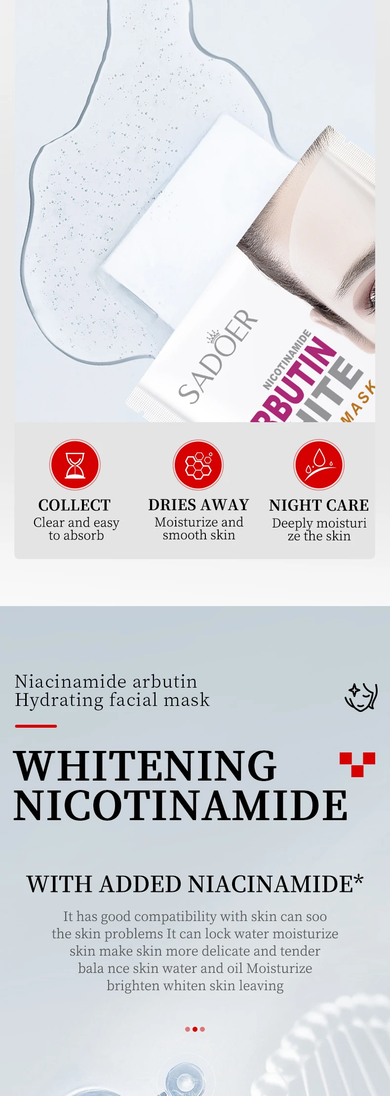Nicotinamide Arbutin Moisturizing Sheet Mask For All Skin Types - Oem & Odm