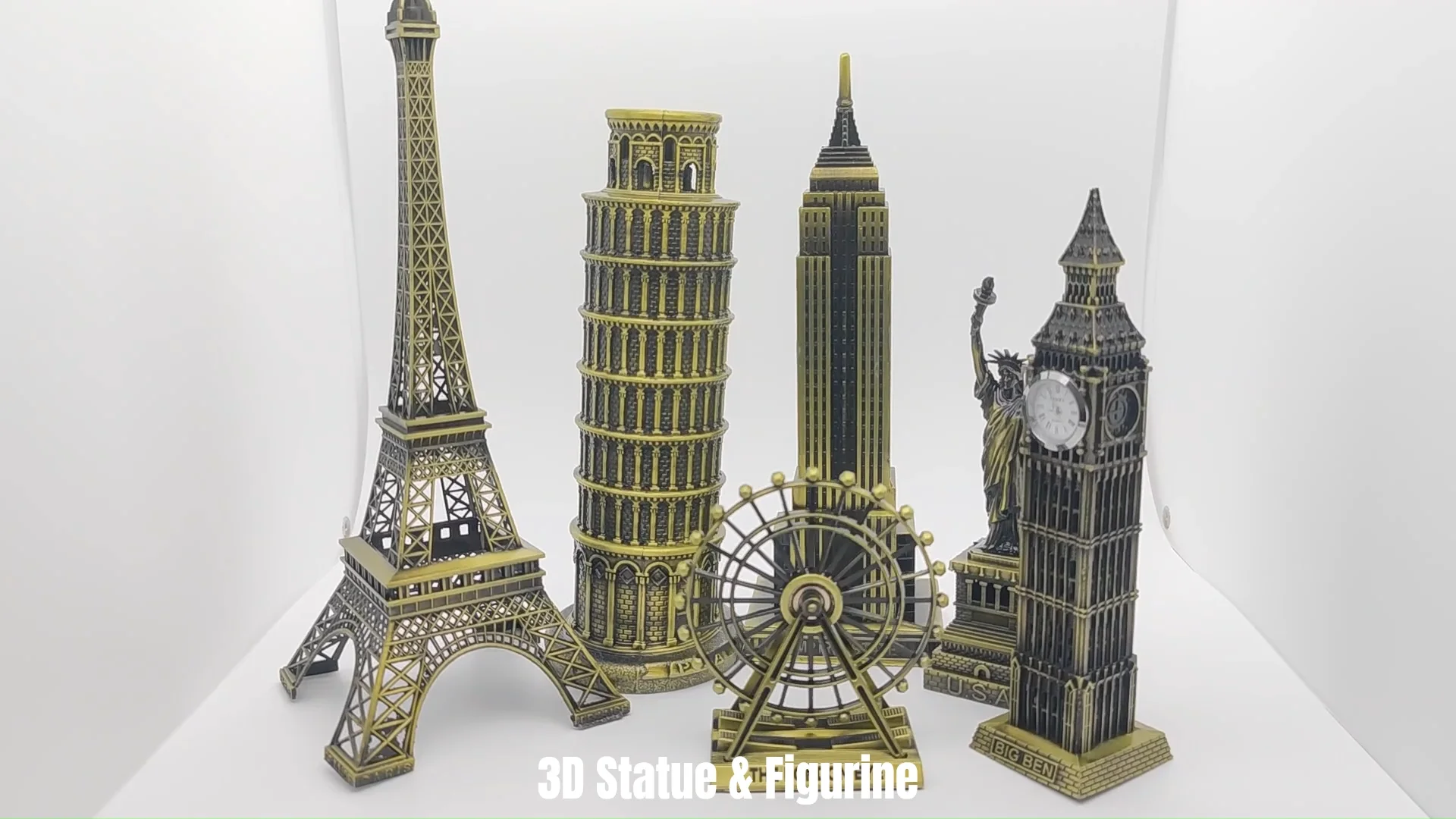 Mini Big Ben Clock Tower Figure Die Casting Empire State Zinc Alloy ...