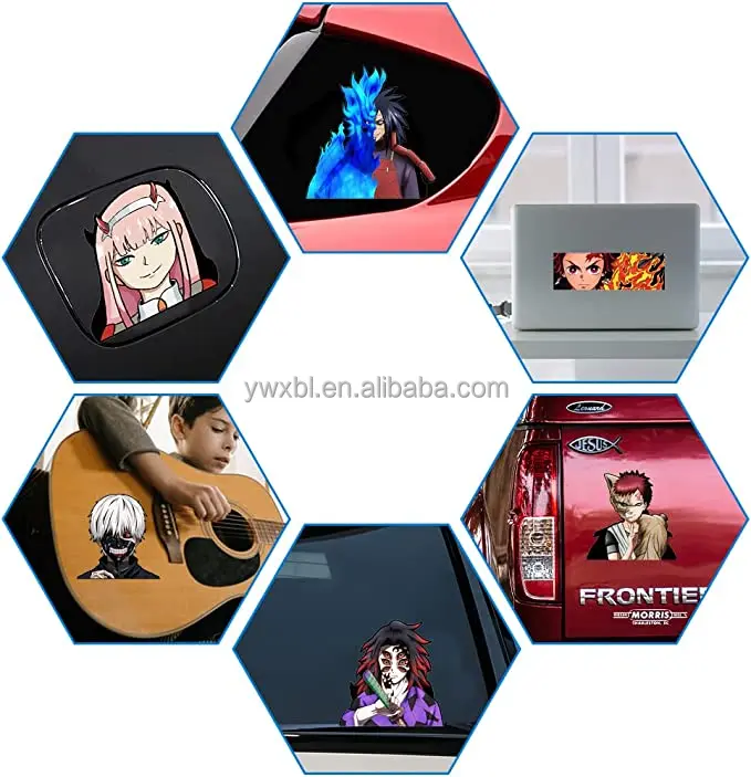 1000 Designs Waterproof Demon Slayer Changing Flips Cartoon Decals ...