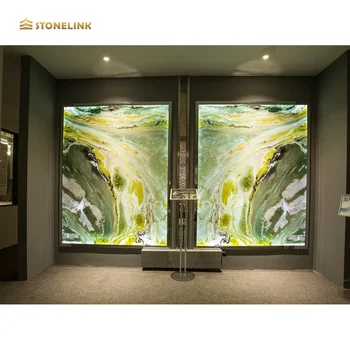 Natural Backlit Thin Marble Stone Veneer Sheet Translucent Large Lumi ...