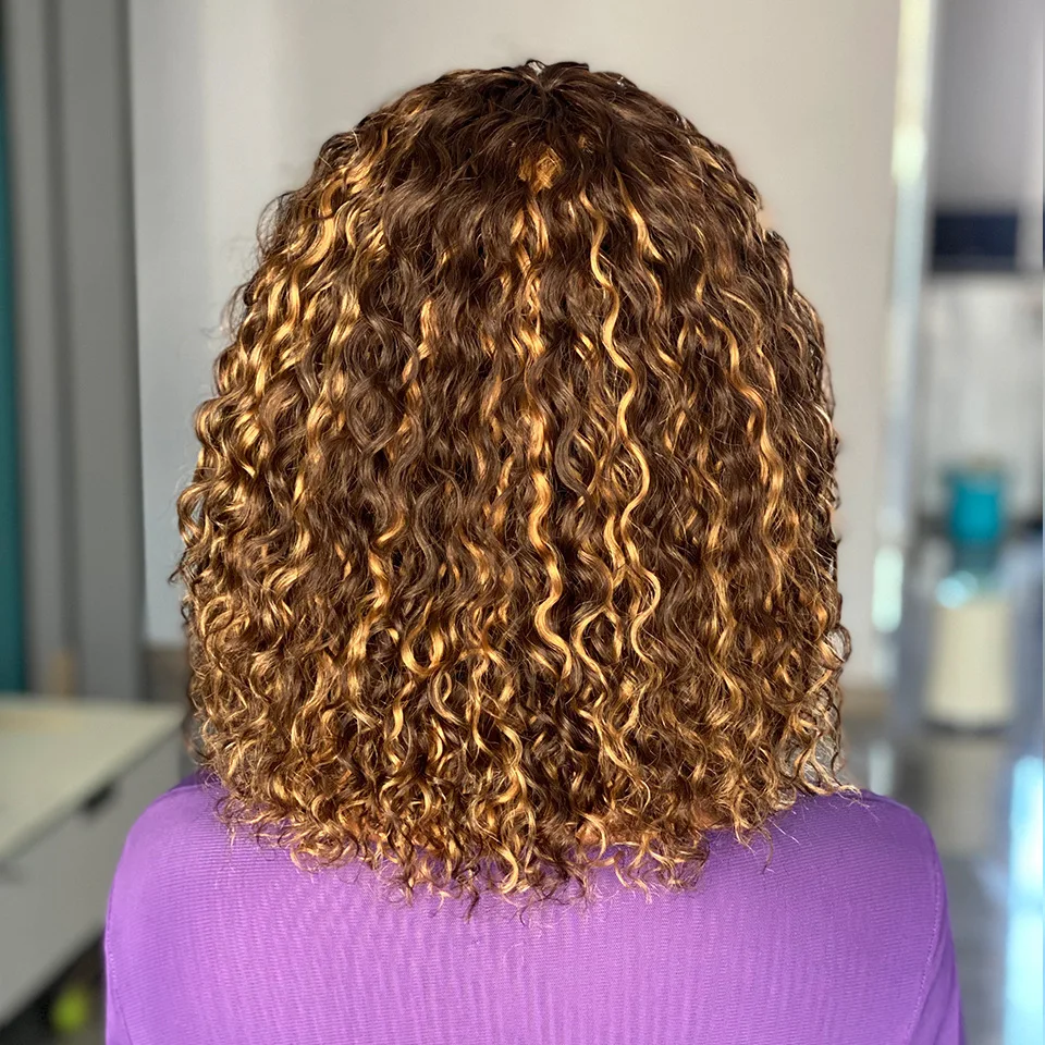 12 Inch Afro Wave Bob Wigs 200% Density Virgin Human Hair Wigs With ...