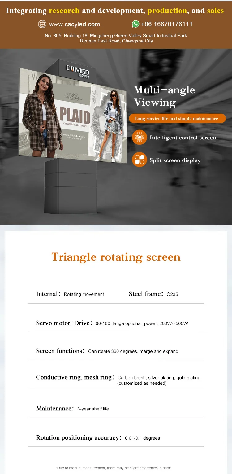 Mechanical Triangle Rotating Tower LED Display Screen - 360° Outdoor ...