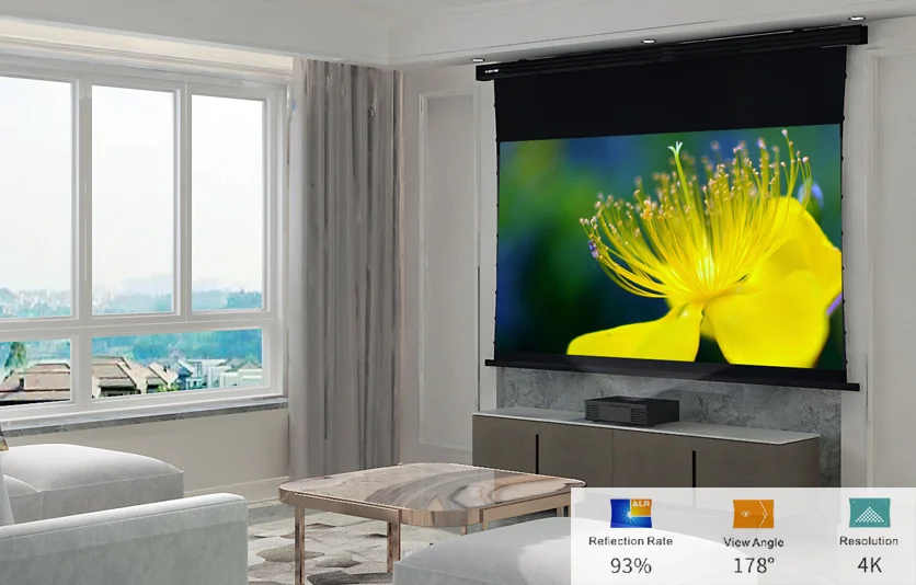 Screen Pro 135 Inch Tab-tensioned Motorized Projection Screen With ...