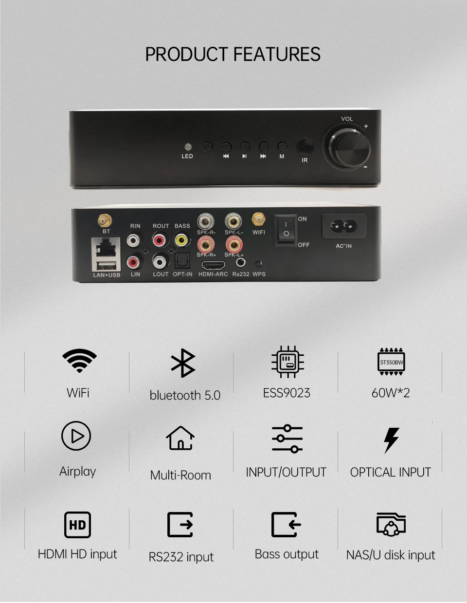 Alibaba.com: IHOMELIFE WA60 50W x 2 HIFI Stereo Amplifier with wireless ...
