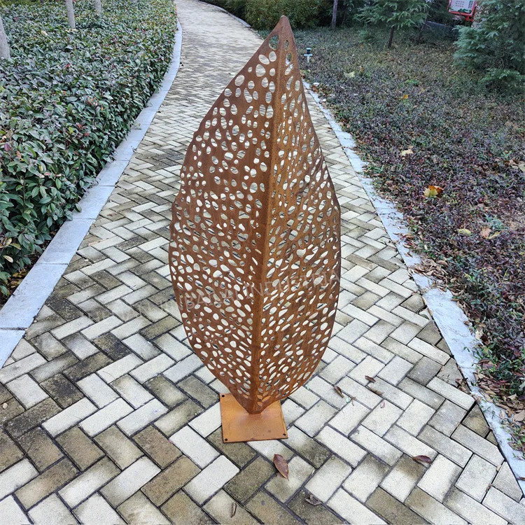 Garden Art Corten Steel Leaf Metal Tree Sculpture Decor