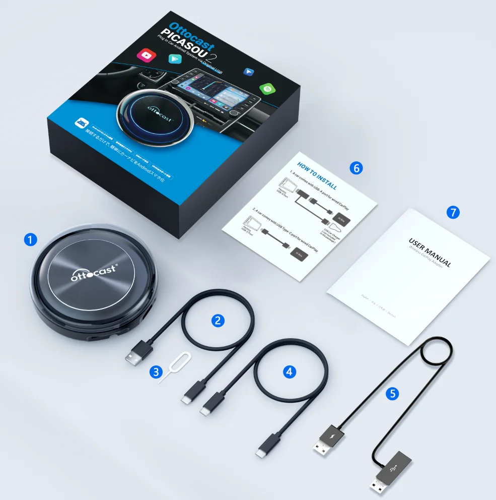 8g+128gb Otto Ai Box P3 Portable Carplay Android 13 System Wireless ...