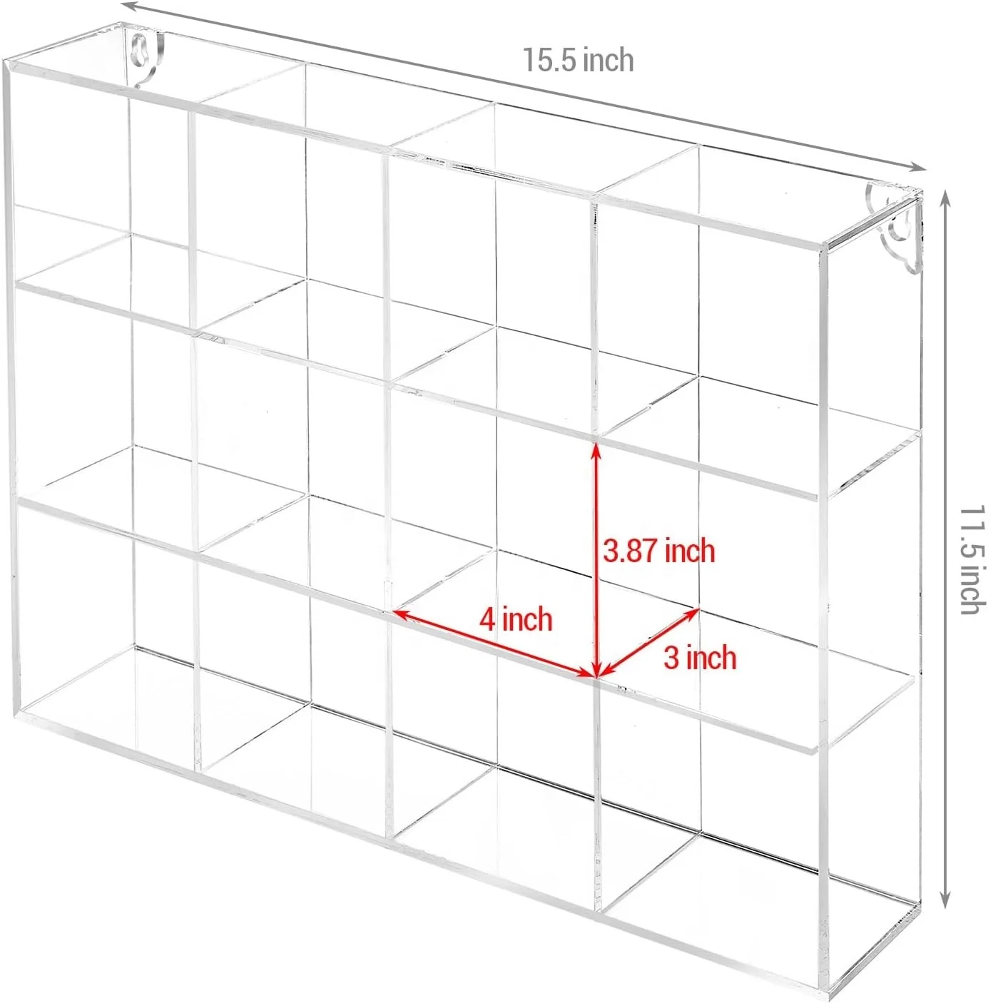 Acrylic Display Case with 12 Compartments for Collectibles