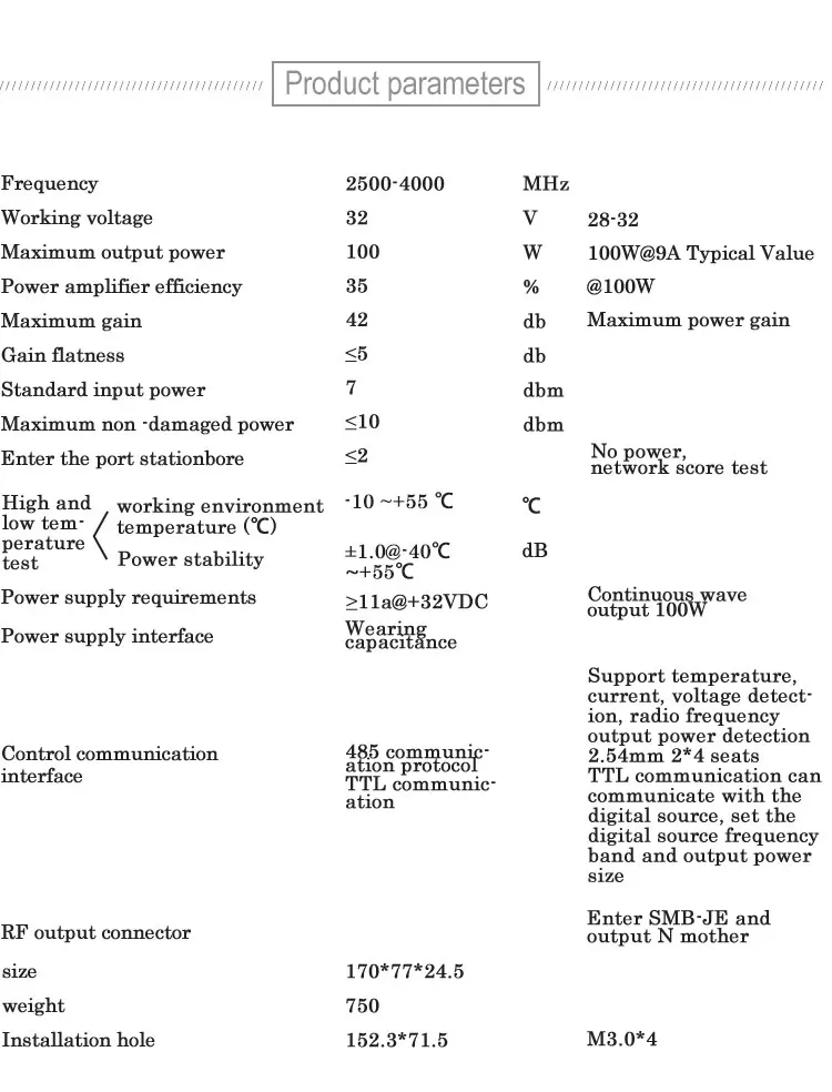 2500-4000mhz 100W Dual-Function Amplifier for Drone Counter