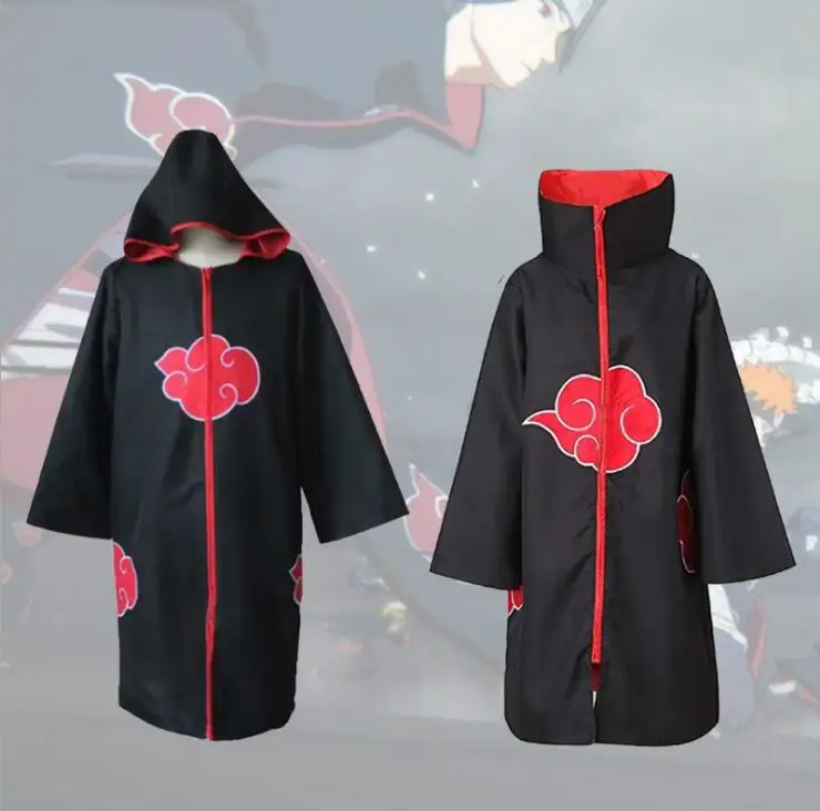 Anime Cosplay Costume Akatsuki Cloak Red Cloud Robe Halloween Cloak ...