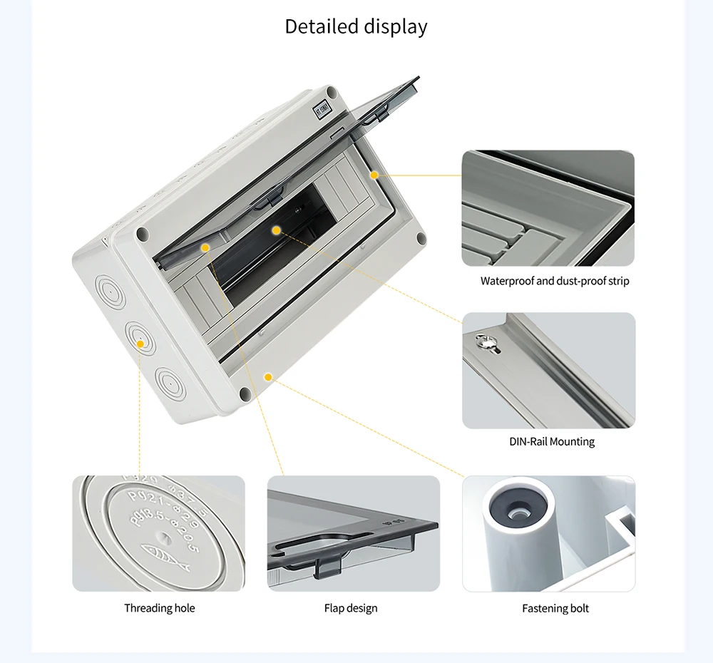 15 WAY MCB Box Mounted Distribution Box HT 2/5/8/12/15/18/24WAY Outdoor ...