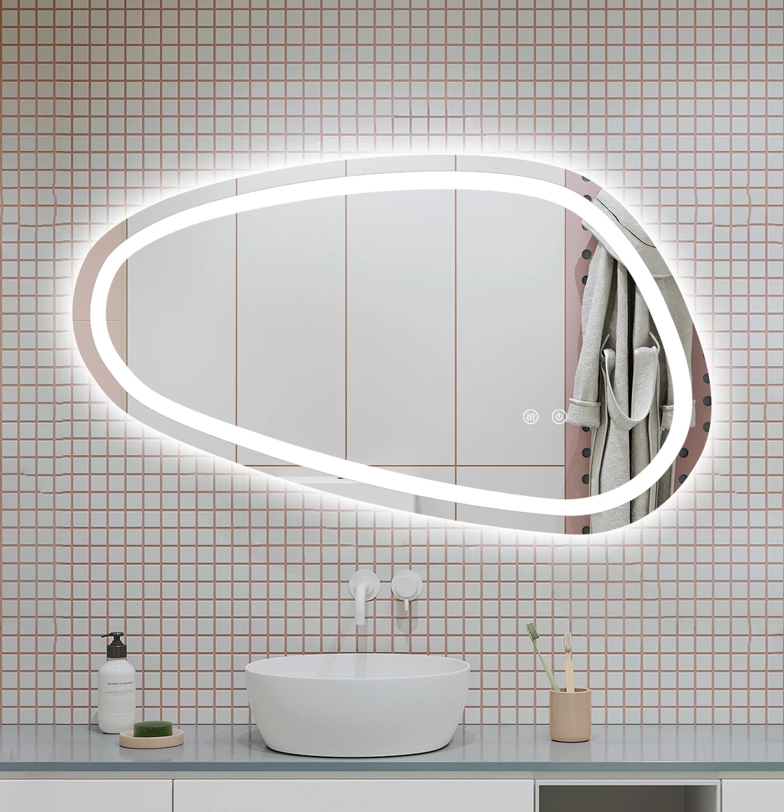 High Quality LED Mirror Mist Eliminator Amplifying Smart Touch Screen ...