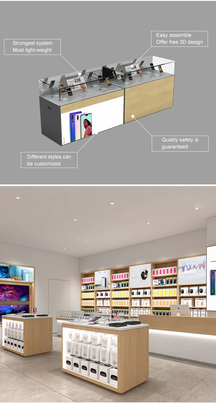 Customized Retail Shop Display Cabinet Case Wood Store Counter Vitrine ...
