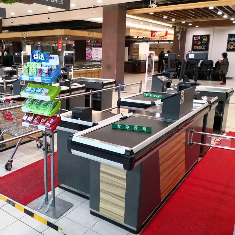 Factory Marble White Shopping Mall Electric Checkout Register Cash ...