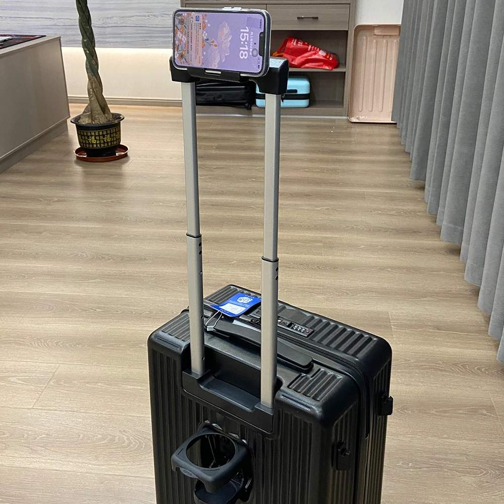 Wholesale Multifunction Front Open Luggage with USB Cup Holder