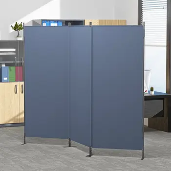 Portable 3 Panel Room Divider Slide Folding Office Moving Partition ...
