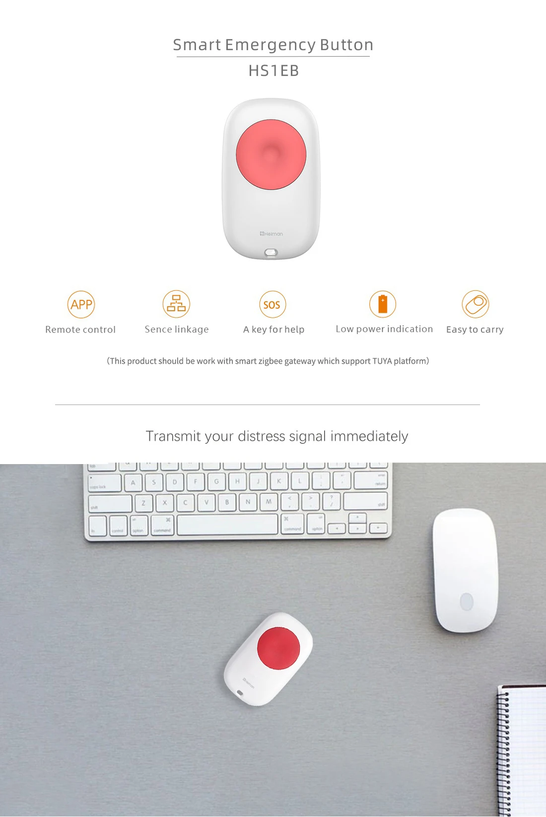 Smart Emergency Sos Panic Button - Home Security Alarm