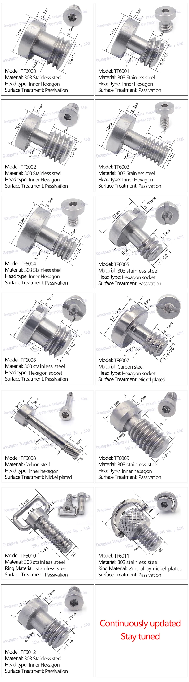 Customized High Precision Mini Captive Hidden Screw Camera