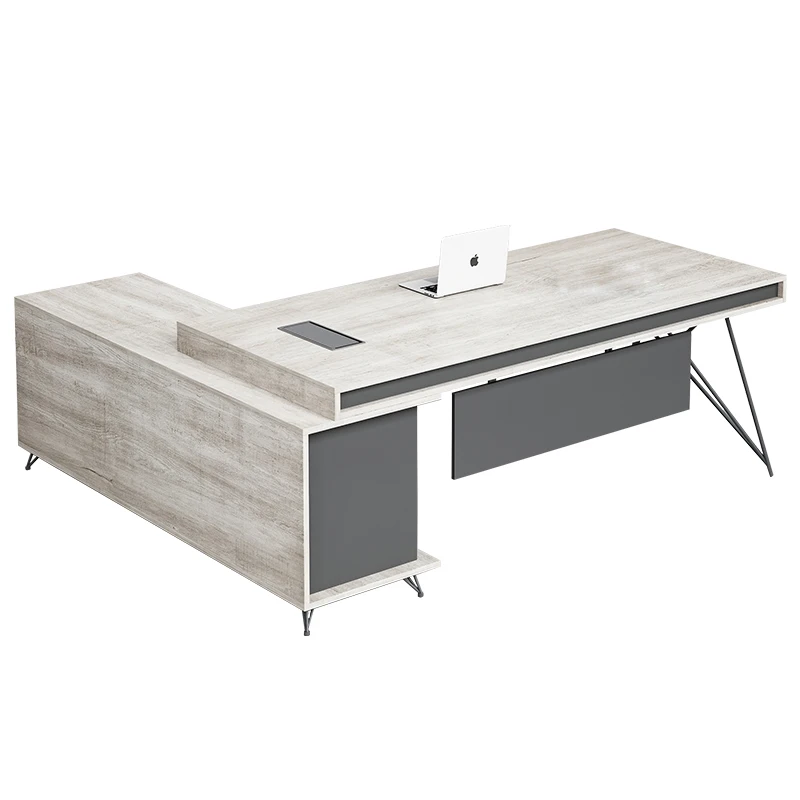 Office Table Wood I Shape Modern Design Boss Office Desk Executive ...