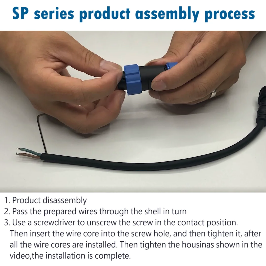 Insulation 3 Pin Power Plug Ip68 3pin Panel Mount Sp13 Sp16 Sp20 Sp17 ...
