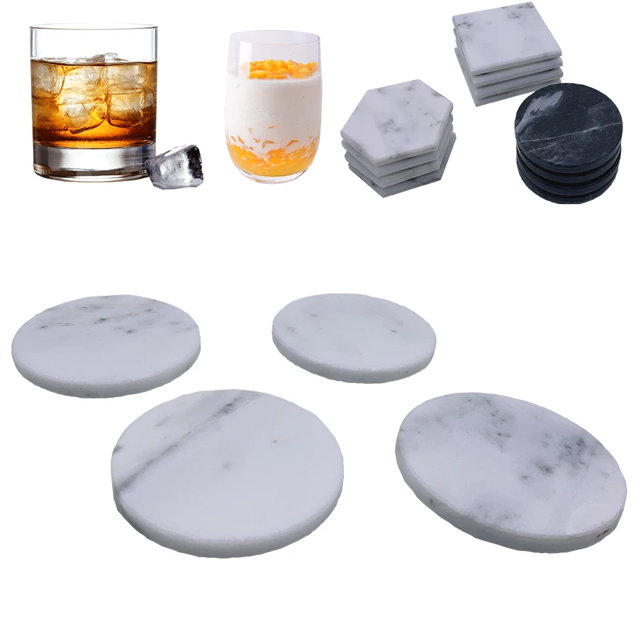4 Inch Square Slate Stone Coaster With Holder Handmade Coasters Set For ...