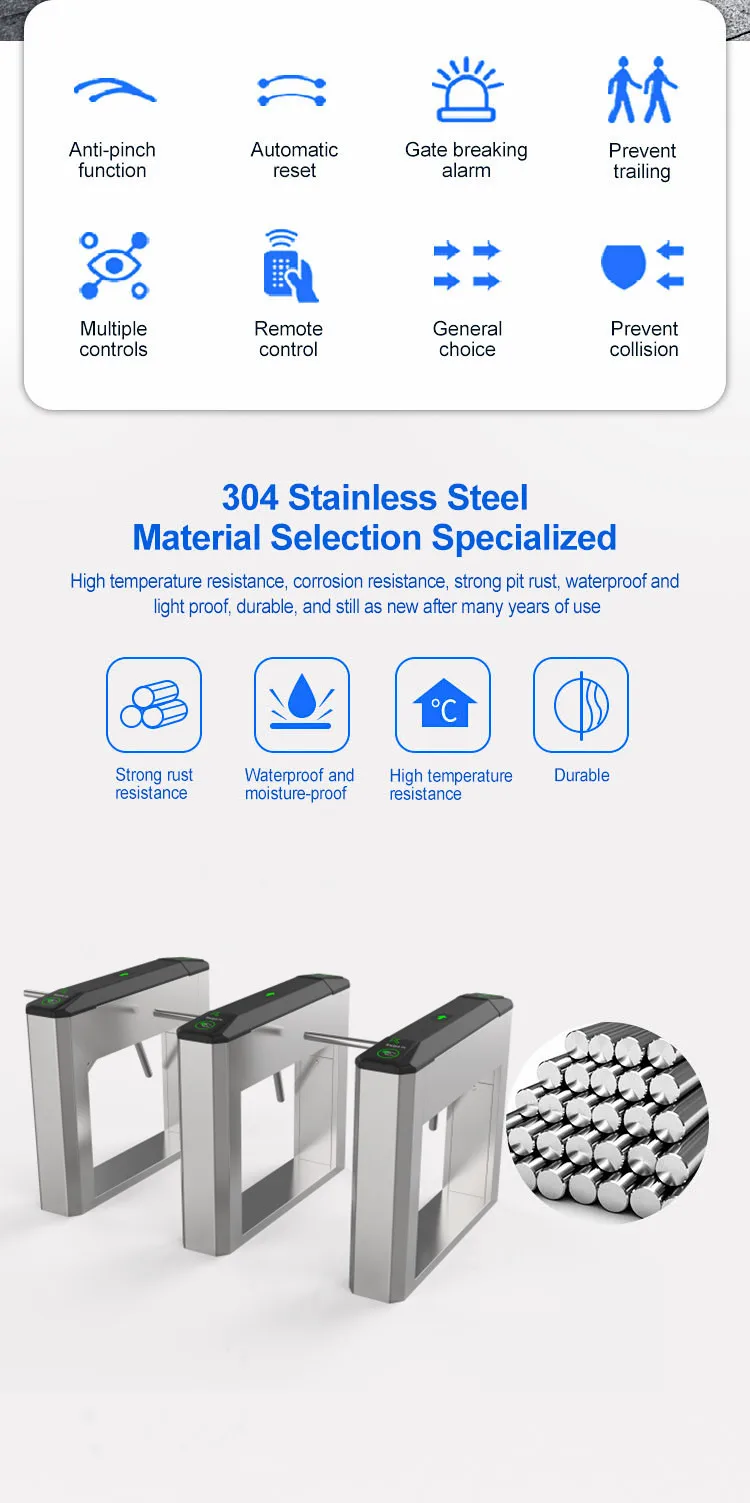 Three Roller Coin Operated Tripod Turnstile Gate for Public Toilets