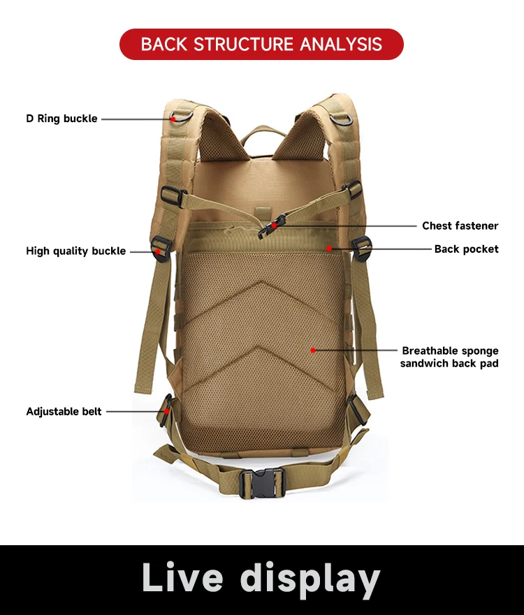 Custom 45l Tactical Medical Fitness Gym Mochila Crossfit Backpacks Tactical Camo Molle 45l 25l ...