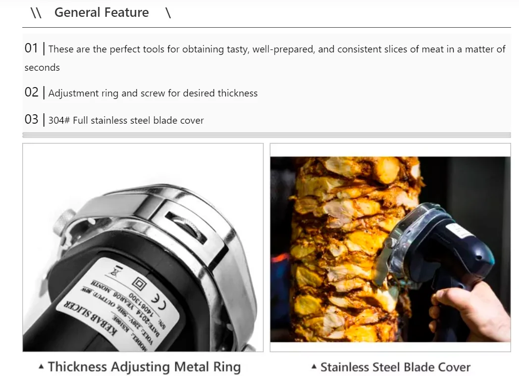 Automatic Battery Gyro Shawarma Doner Kebab Slice Knife