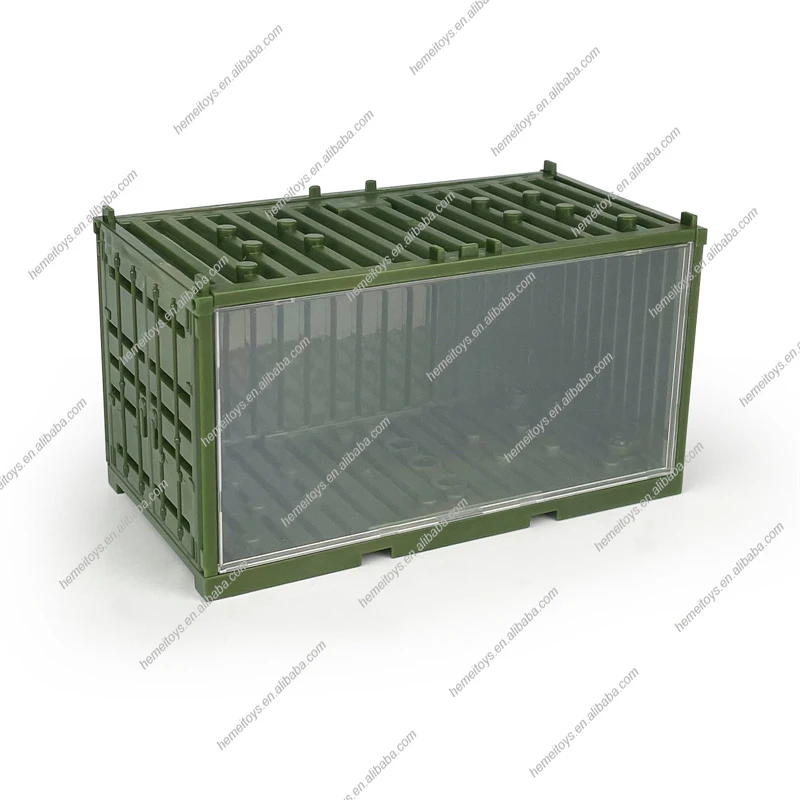 Black Military Container Display Case Box Mini Building Blocks ...