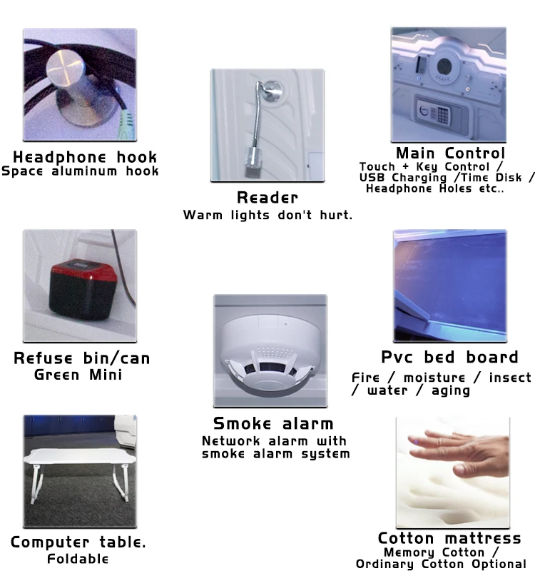 Vertical Sleeping Pod Capsule Bed in Hotel Bedroom Sets