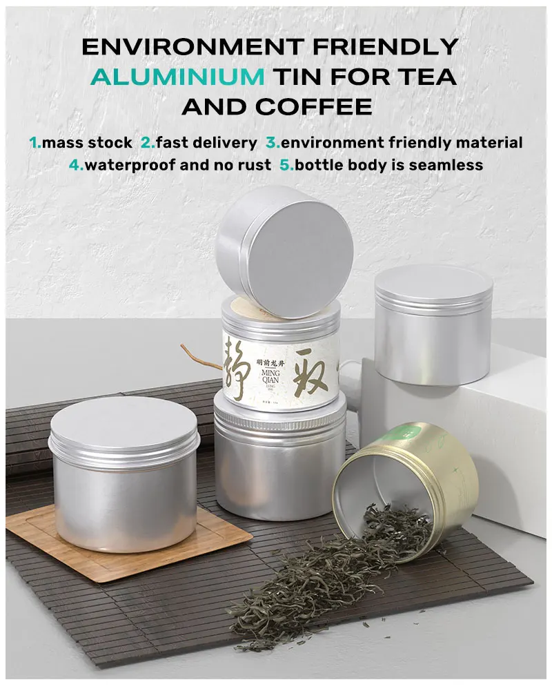 Mini Colorful Aluminum Tea Tin With Lids Food Grade Packaging Container ...