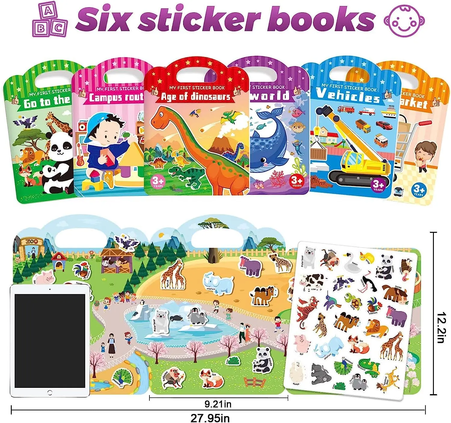 Jelly Sticker Book,Reusable Sticker Book For Kids 2-4,Washable Stickers ...
