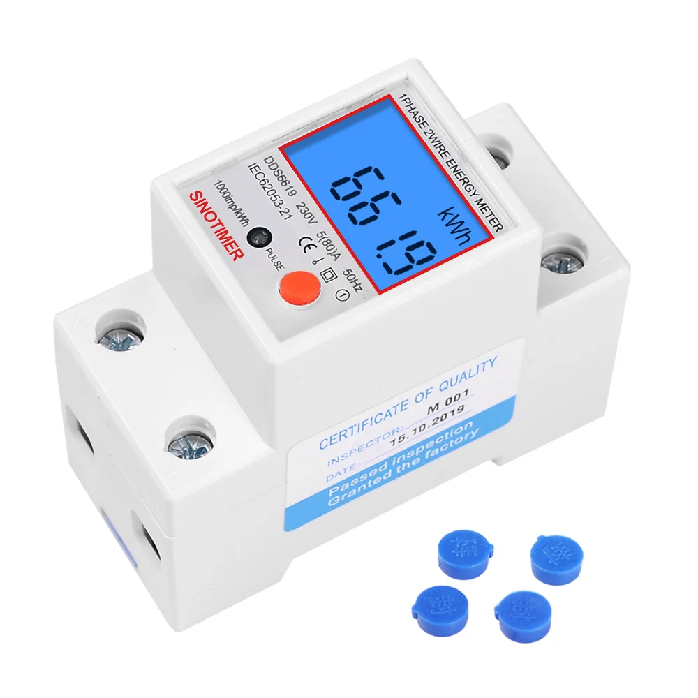 Single phase din rail type smart WIFI data logger energy meter ...