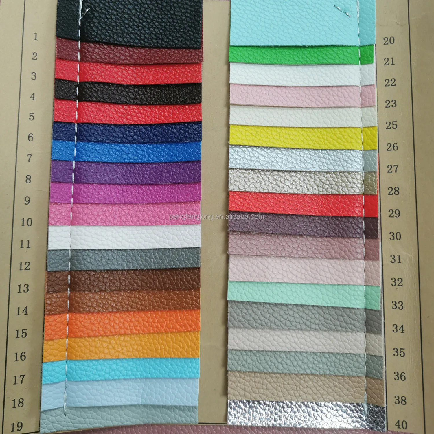 38 Colors Sofa Pvc Leather Pfj9841 Litchi Vinyl Durable Synthetic ...