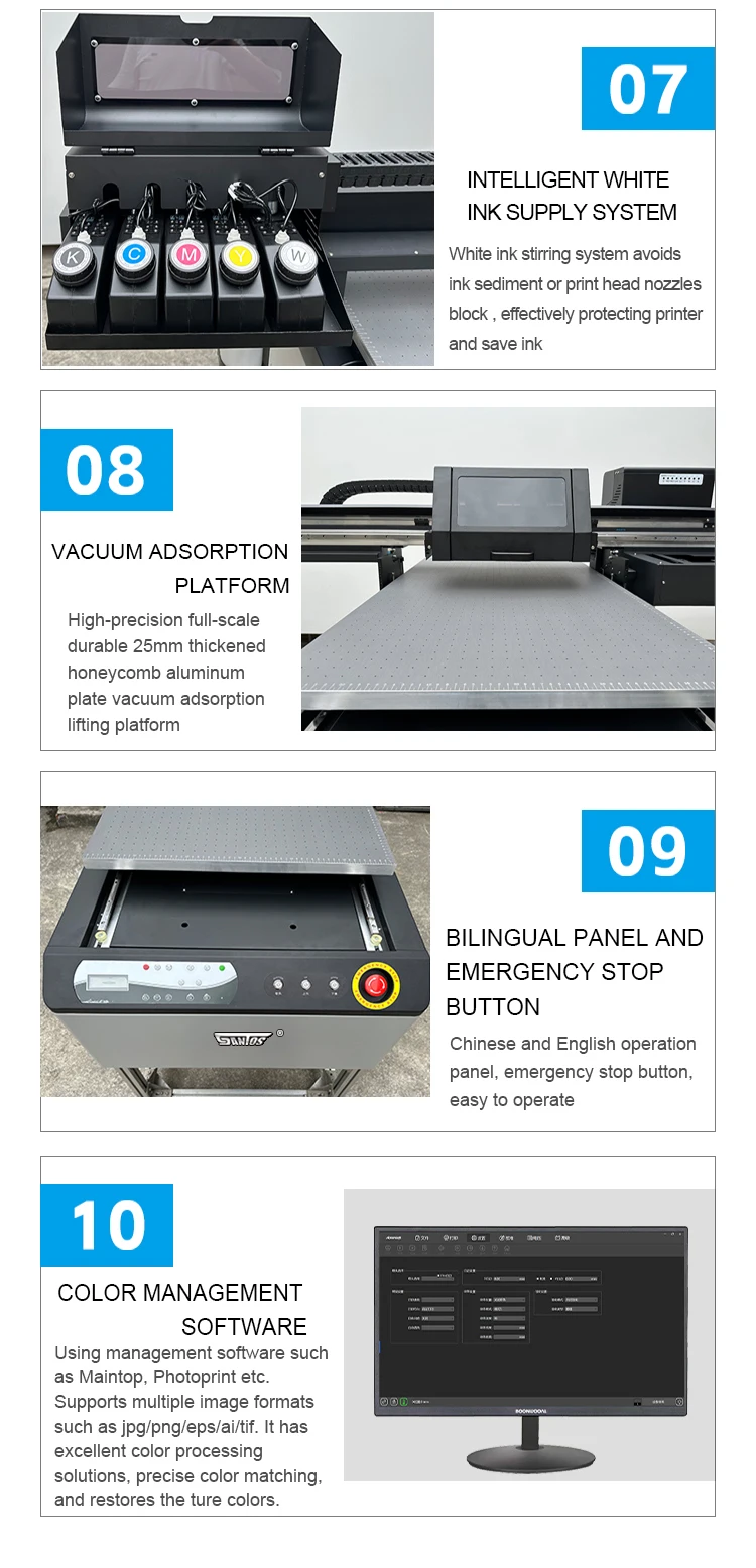 White Ink Varnish 60*90 Cm UV6090 Flatbed Printer Xp600 I3200