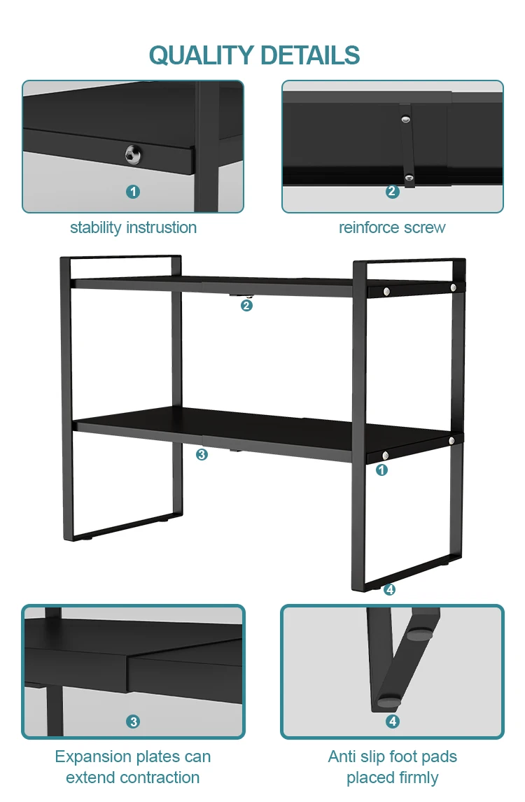 Expandable Cabinet Countertop Shelves - Organize Your Kitchen