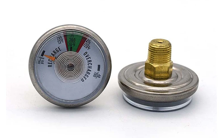 Bourdon Tube Type Spring Pressure Gauge Manometer For Fire Extinguisher ...