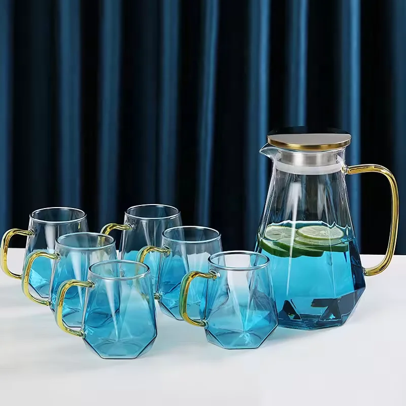 1500ml Easy Clean Heat Resistant High Borosilicate Glass Water Pitcher ...