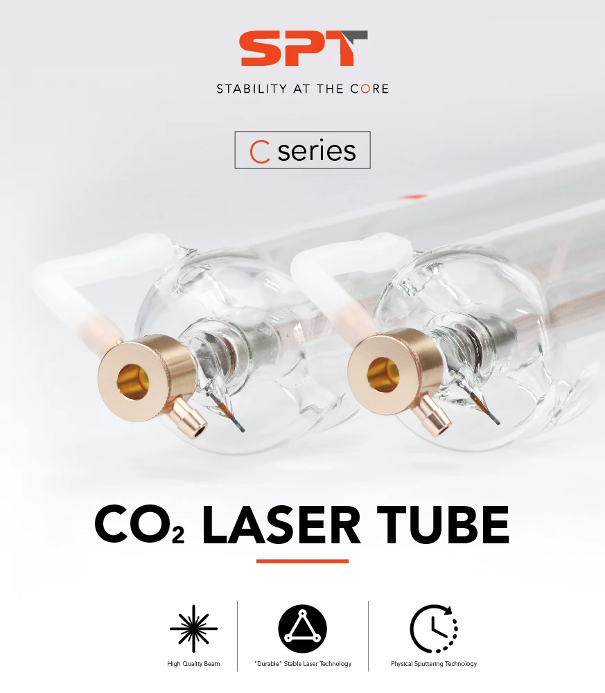 SPT Factory Direct 30W-150W CO2 Laser Tubes for Laser Cutting Machines ...