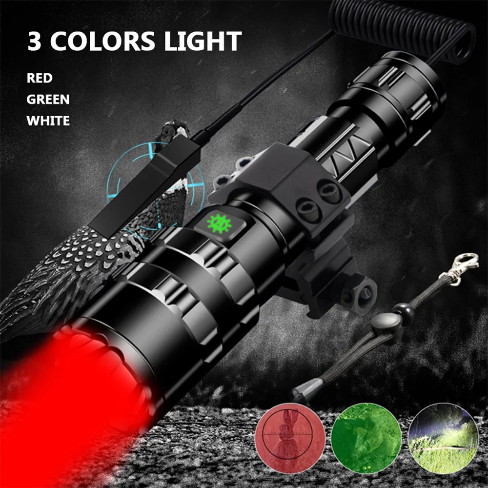 Powerful Tactical Flashlight18650 Xml2 Led Hunting Flashlight Filter ...