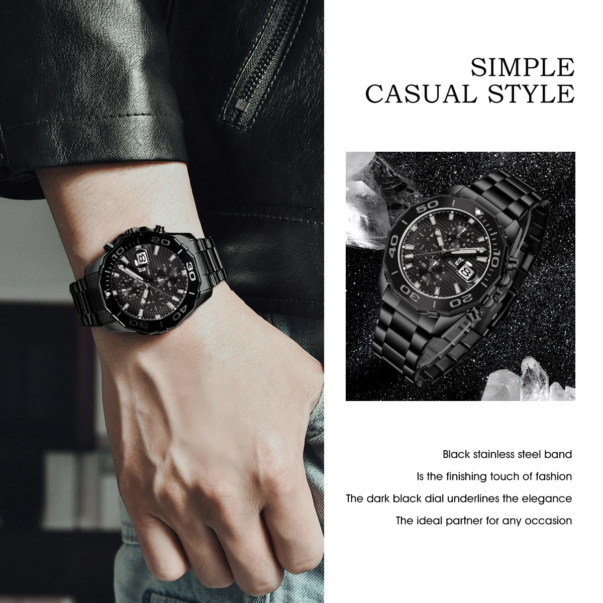 Stainless Steel Luxury Fitron Watch for Men - Waterproof Japanese ...