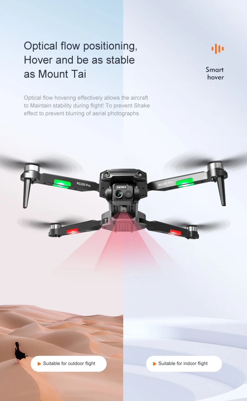 4K Dual Camera RG100 Pro Quadcopter Drone with GPS & 360 Obstacle Avoidance